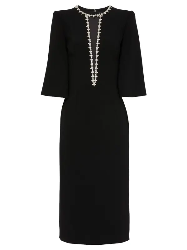Jenny Packham Grace Midi Dress - Black