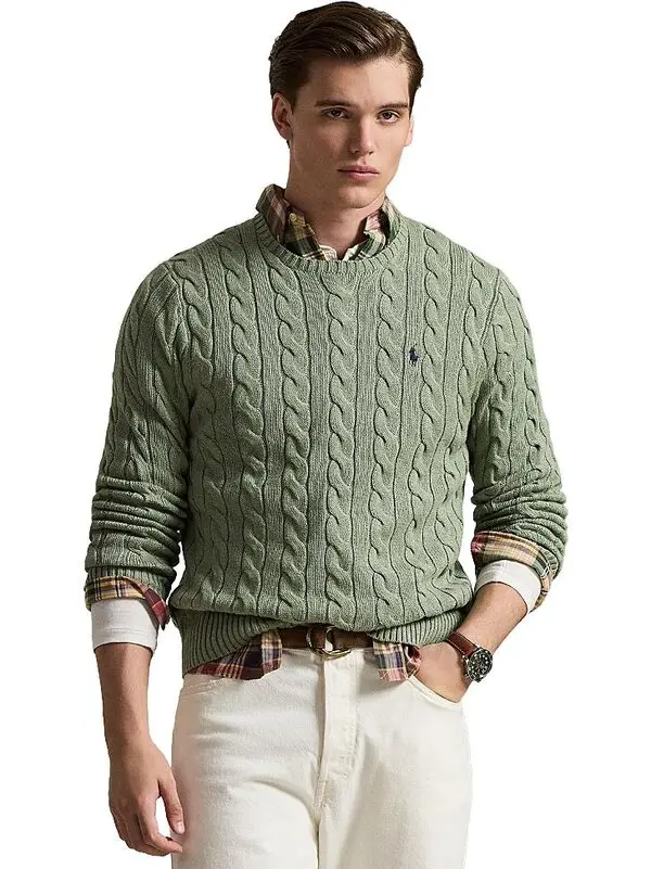 Polo Ralph Lauren Cable Knit Cotton Sweater - Green