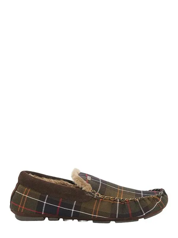 Barbour Monty Slipper - Green Check