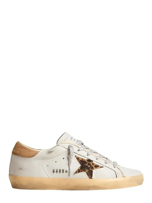 GOLDEN GOOSE Super Star Leopard Print Sneakers - Gray Dawn/brown Black Leo/tabacco