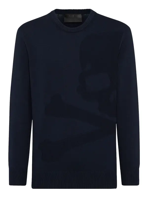 Philipp Plein Skull & Bones Sweater - Blue