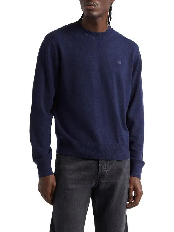 Acne Studios Wool & Yak Hair Sweater - Navy Melange