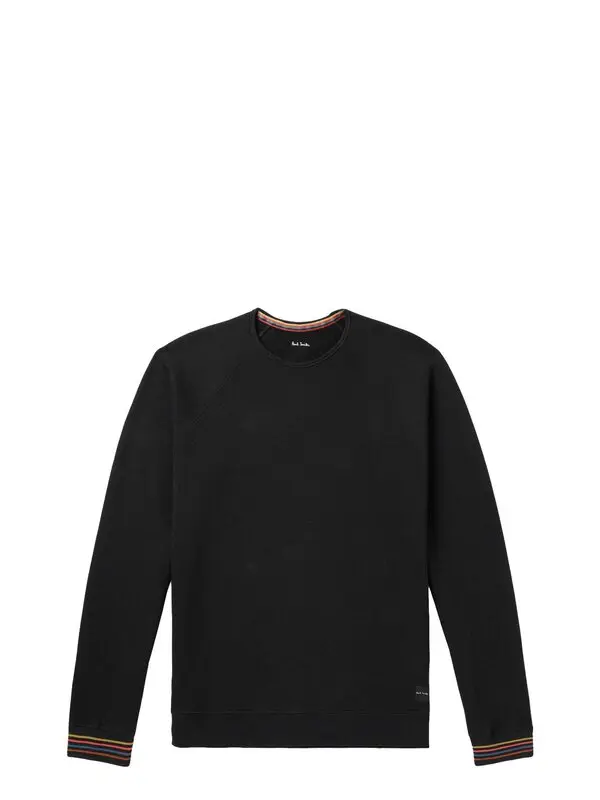 Paul Smith Striped Cotton-jersey Sweatshirt - Black