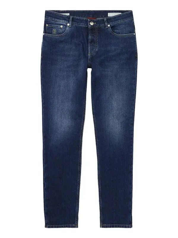 Brunello Cucinelli Slim-fit Straight-leg Jeans - Blue
