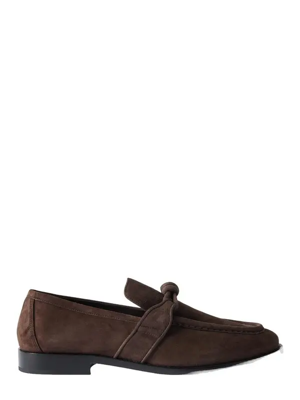 Bottega Veneta Astaire Knotted Suede Loafers - Brown