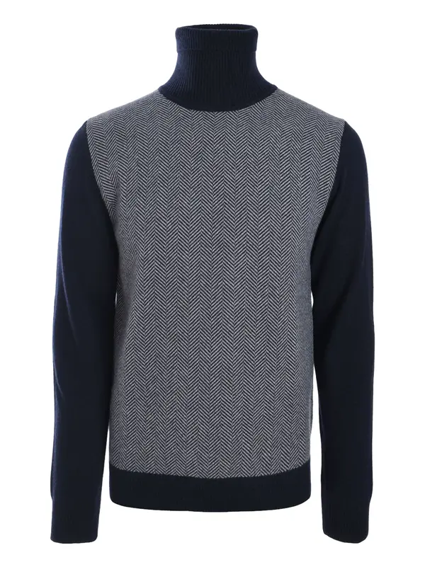 LUIGI BORRELLI Roll Neck Jumper - Blue