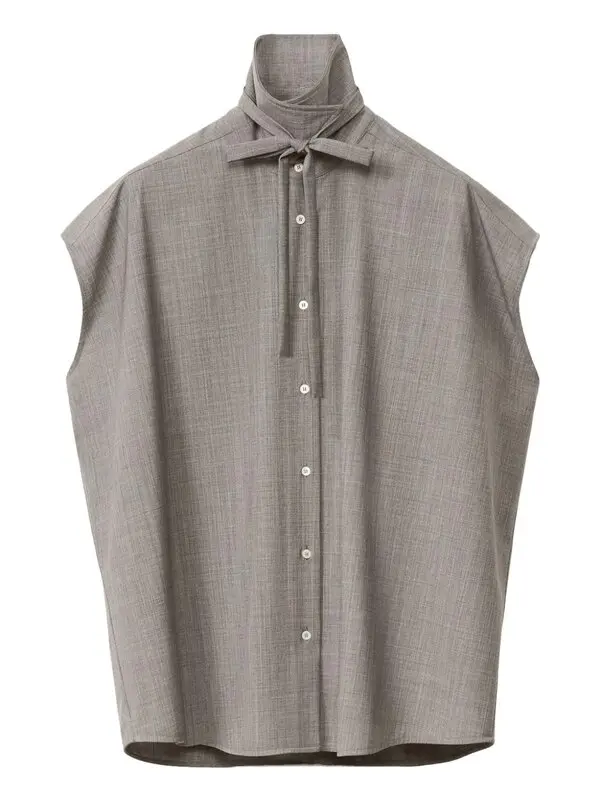 Fabiana Filippi Collared Sleeveless Shirt - Grey