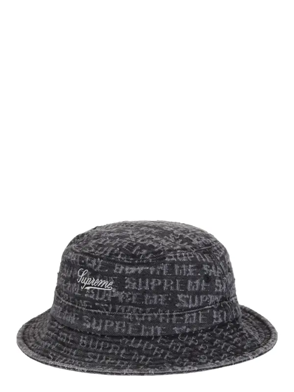 Supreme Needle Punch Denim Crusher Hat - Black