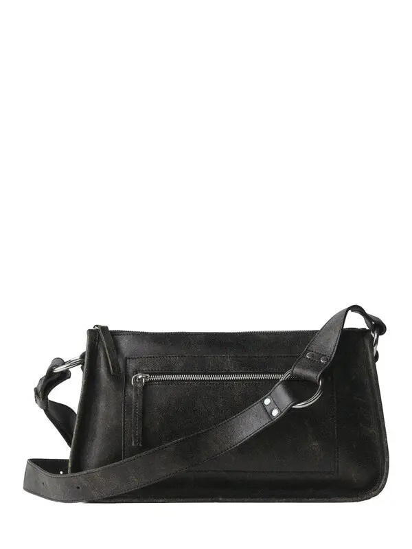 Mango Leather Shoulder Bag - Brown
