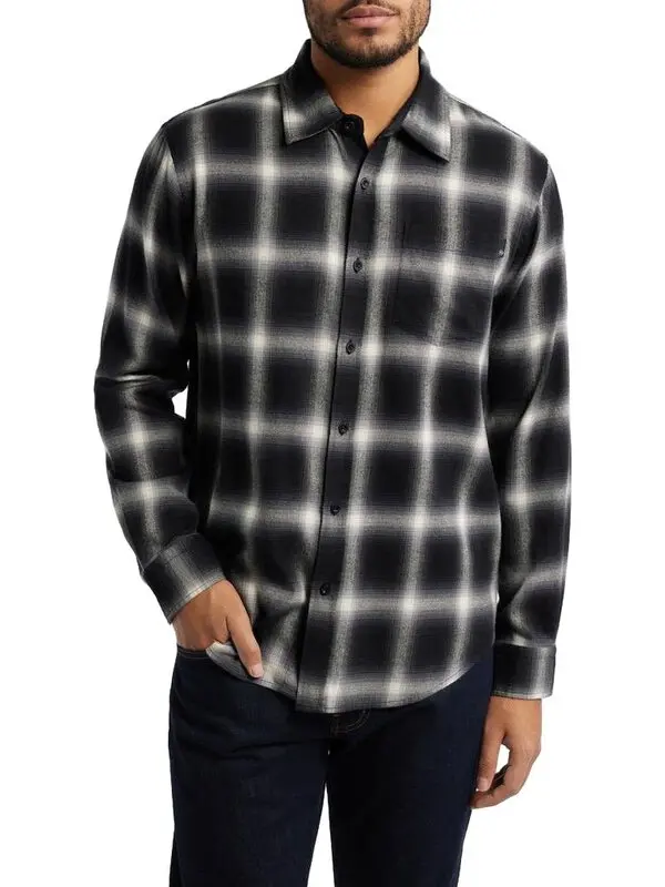 Ag Aiden Plaid Button-up Shirt - Brushed Check Plaid Grey Multi