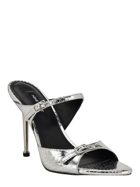 Nine West Reida Stiletto Sandals - Silver