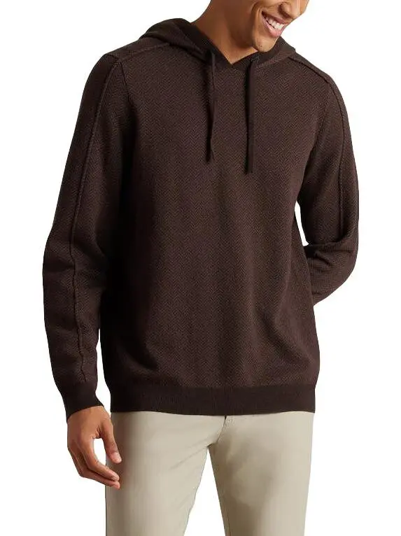 RHONE Wool & Cashmere Knit Hoodie - Ristretto Brown Heather