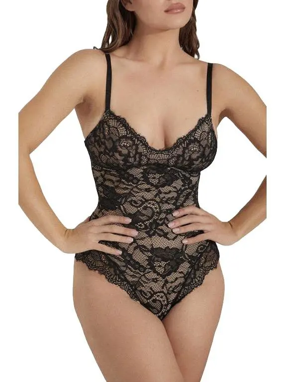 PINSY Shaping Lace Bodysuit - Black