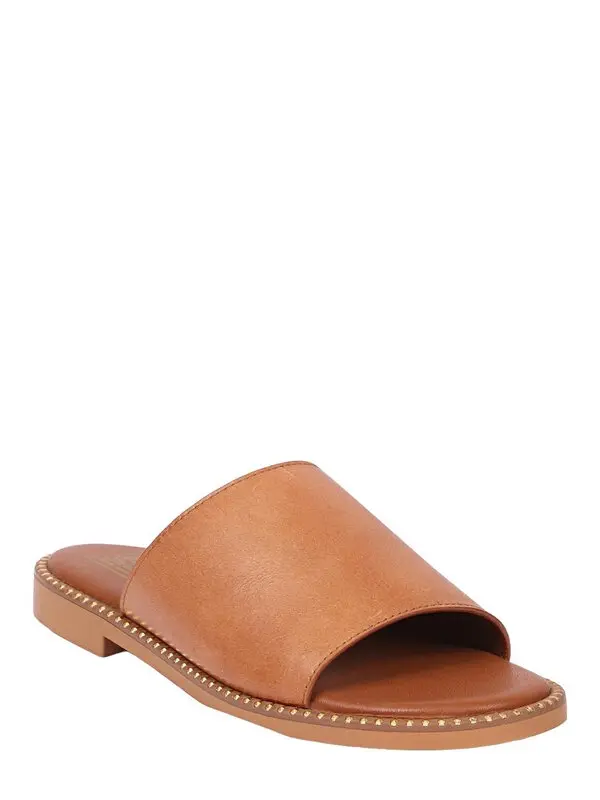 VIVI BLU Saint G Kalina Leather Slide Sandal - Cognac