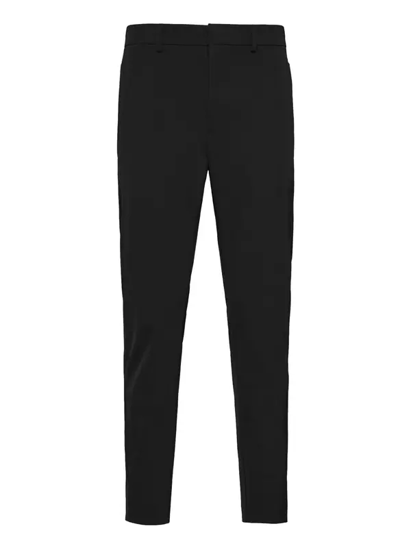 Prada Pressed-crease Cropped Trousers - Black