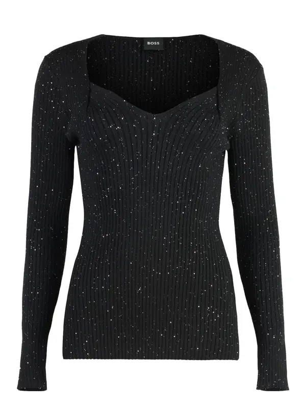 BOSS Sequin-embellished Jumper - Black