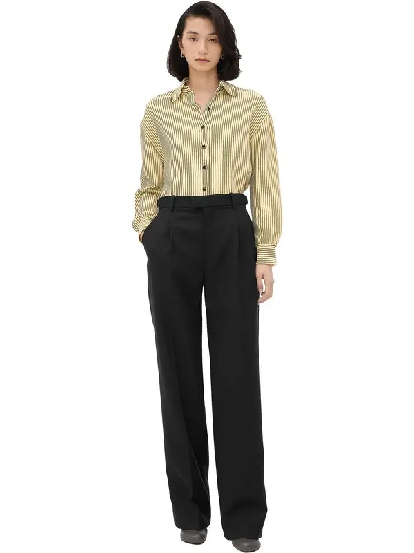 Bottega Veneta Striped Wool Trousers - Black/dark Blue