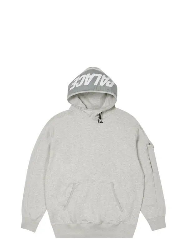 PALACE Giant Woven Label Hood - Grey