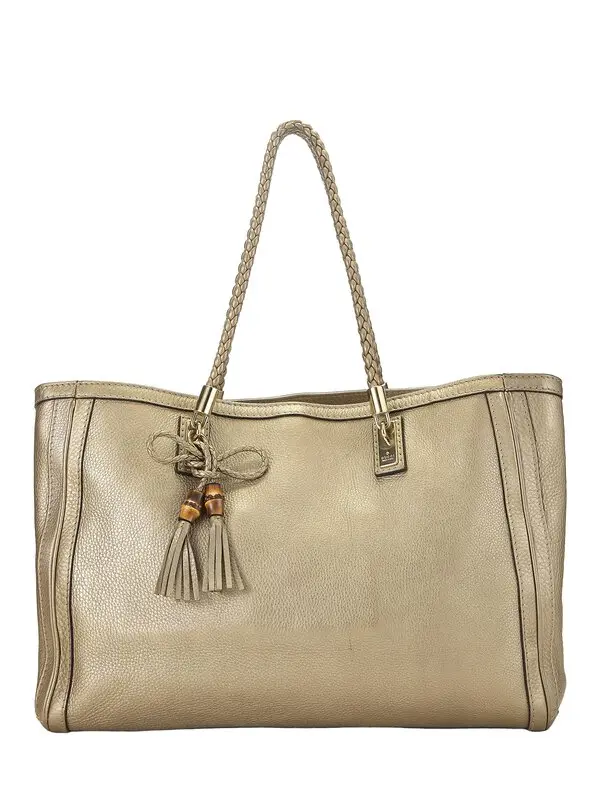 Gucci Leather Bella Tote - Gold