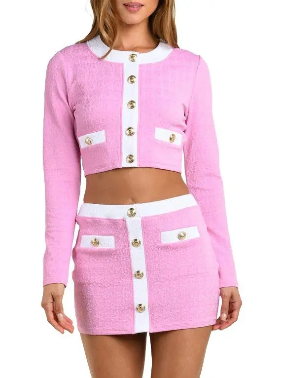 L'Agence Adaline Colorblock Crop Rashguard - Blush