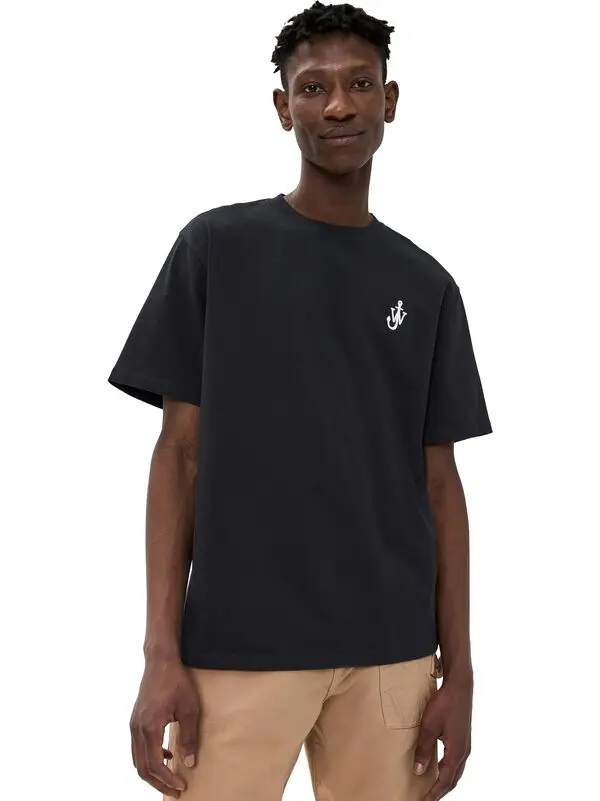 JW Anderson Anchor Embroidery Tee - Black