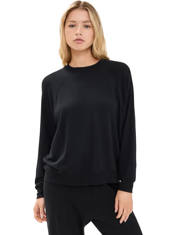 Splits59 Andie Oversized Fleece Sweatshirt - Black