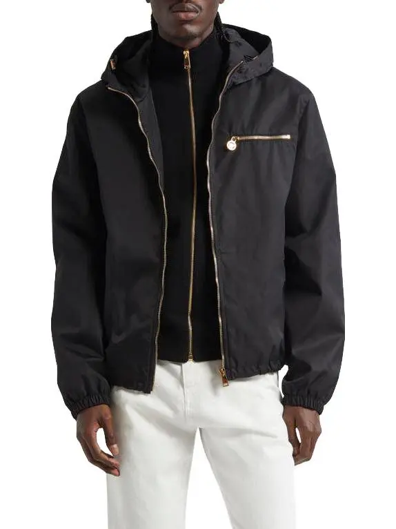Versace Nylon Twill Hooded Windbreaker - Black