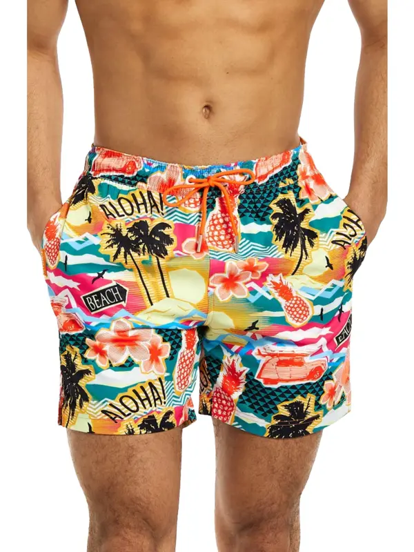 Opposuits Aloha Hero Stretch Swim Trunks - Orange