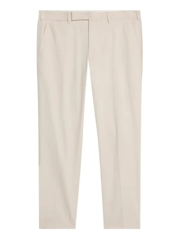 Zegna Flat-front Linen Straight Leg Trousers - Nat Sld