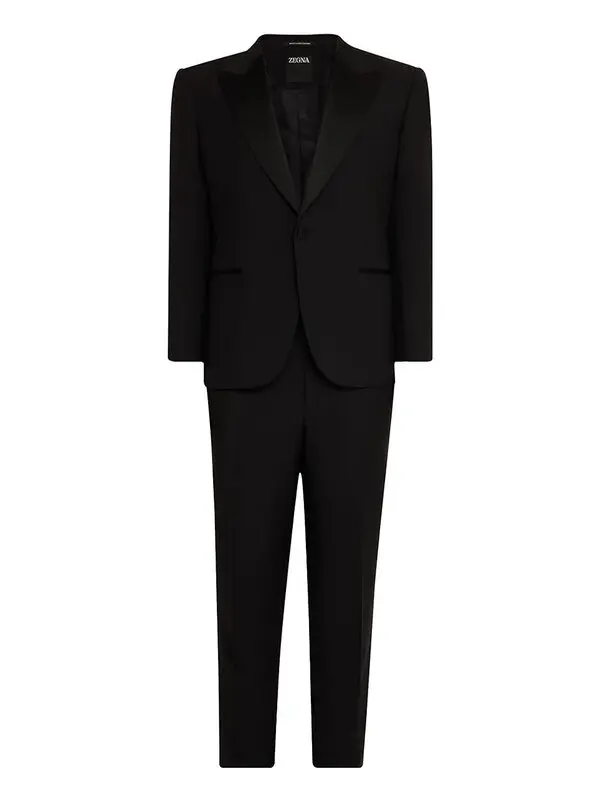 Zegna Wool-mohair Solid Tuxedo - Black Solid