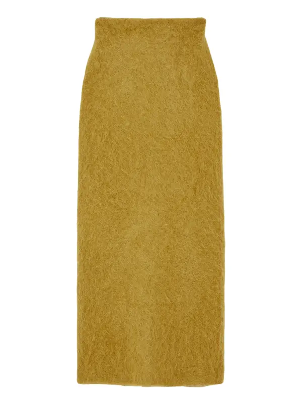 ZANKOV Delphine Brushed-knit Midi Skirt - Brown