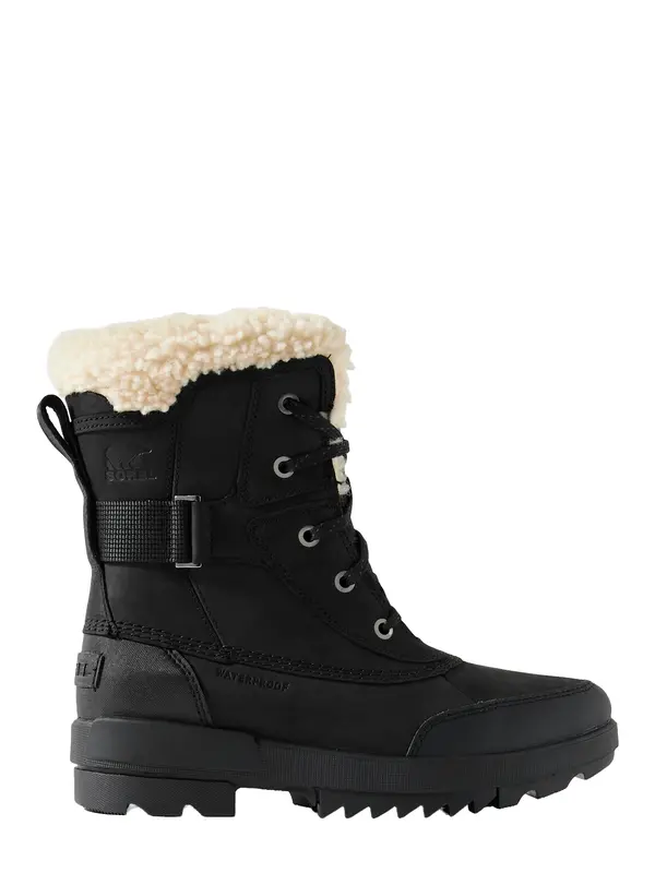 Sorel Torino Ii Parc Shearling-trimmed Ankle Boots - Black