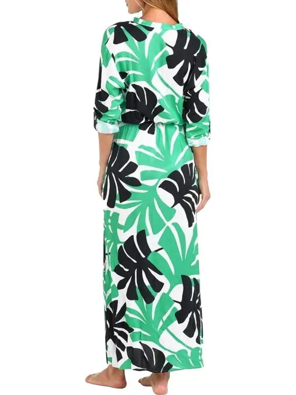 SUNSHINE 79 Monstera Maxi Shirt Dress - Multi