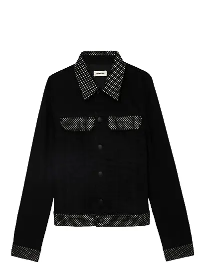 Zadig&Voltaire Kioky Rhinestone-embellished Denim Jacket - Black