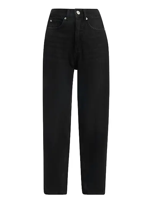 Whistles Authentic Barrel-leg High-rise Jeans - Black