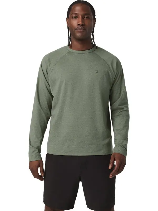 Vuori Coronado Crew Neck Shirt - Light Oregano Heather