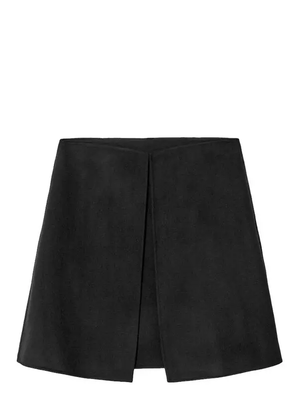 Cos Fold-detail Double-faced Wool Mini Skirt - Black