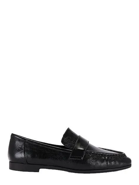 BLACK SUEDE STUDIO Arrow Loafer - Black Crinkled Leather