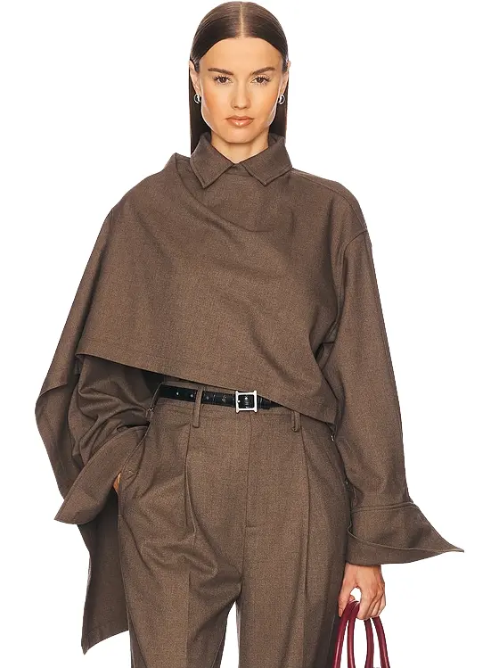 HELSA The Left Bank Layered Shirt - Cocoa Melange