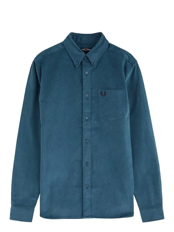 Fred Perry Corduroy Oxford Shirt - Blue
