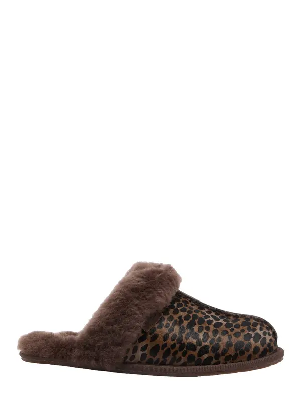 UGG Scuffette Caspian Leopard-print Calf Hair Slippers - Multicoloured