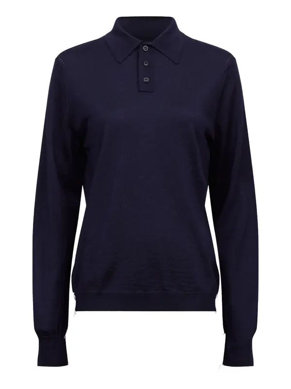 MAISON MARGIELA Wool Polo Jumper - Blue
