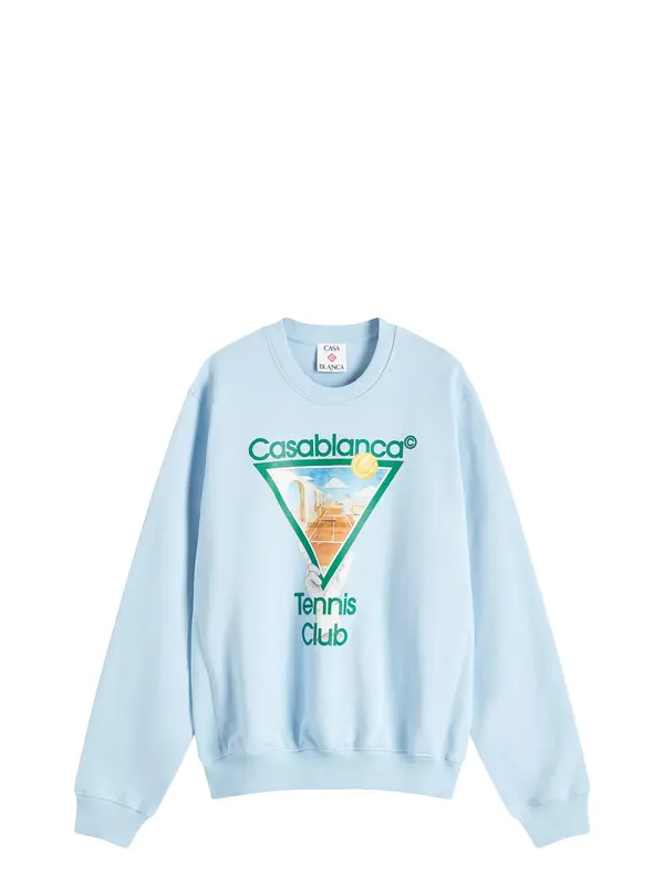 Casablanca Tennis Icon Crew Sweat - Blue