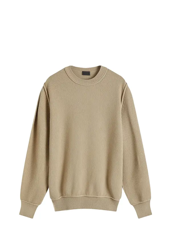 Moncler Cotton Yarn Crew Neck Sweatshirt - Beige