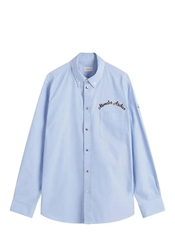 Moncler Oxford De Coton Shirt - Blue