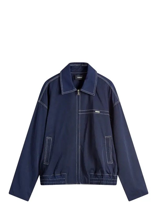 NAHMIAS Tech Twill Bomber Jacket - Navy