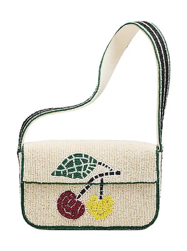 Anthropologie The Fiona Beaded Bag: Food & Drink Edition - Cherry Tile
