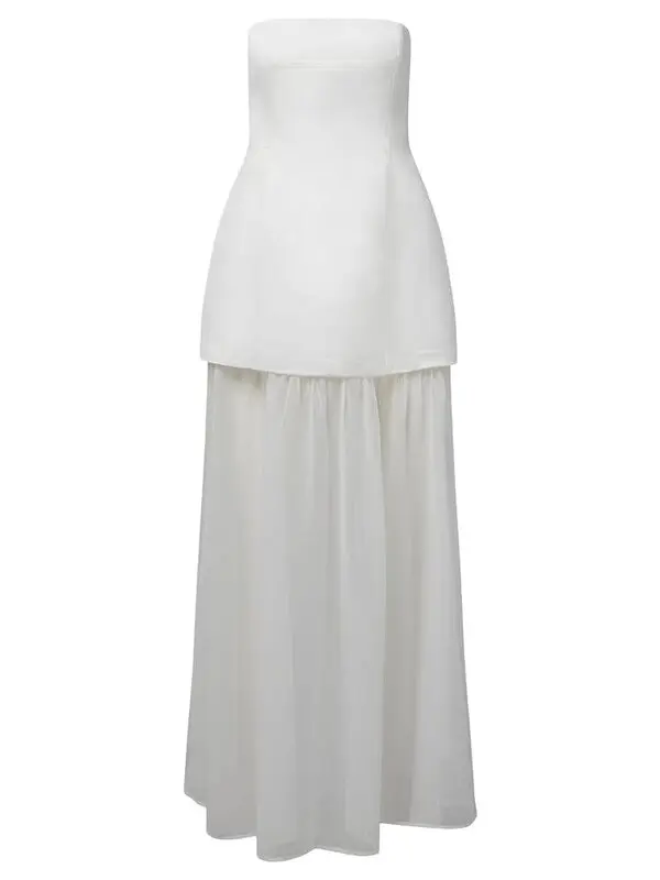 WeWoreWhat Corset Maxi Dress - Silk White