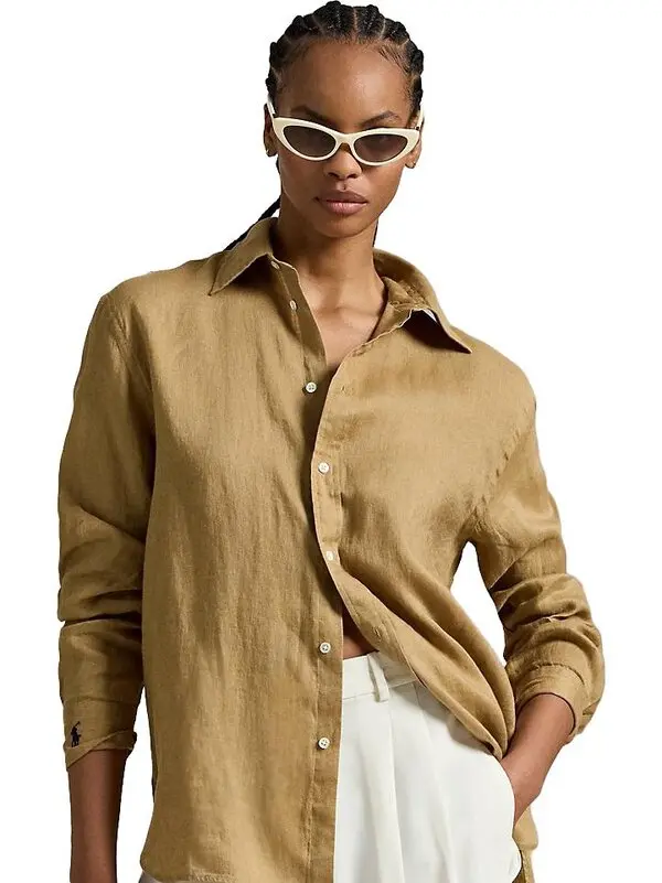 Ralph Lauren Classic Fit Linen Shirt - Cafe Tan
