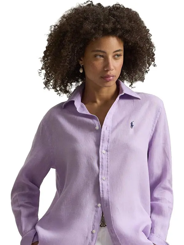 Ralph Lauren Classic Fit Linen Shirt - Light Mauve